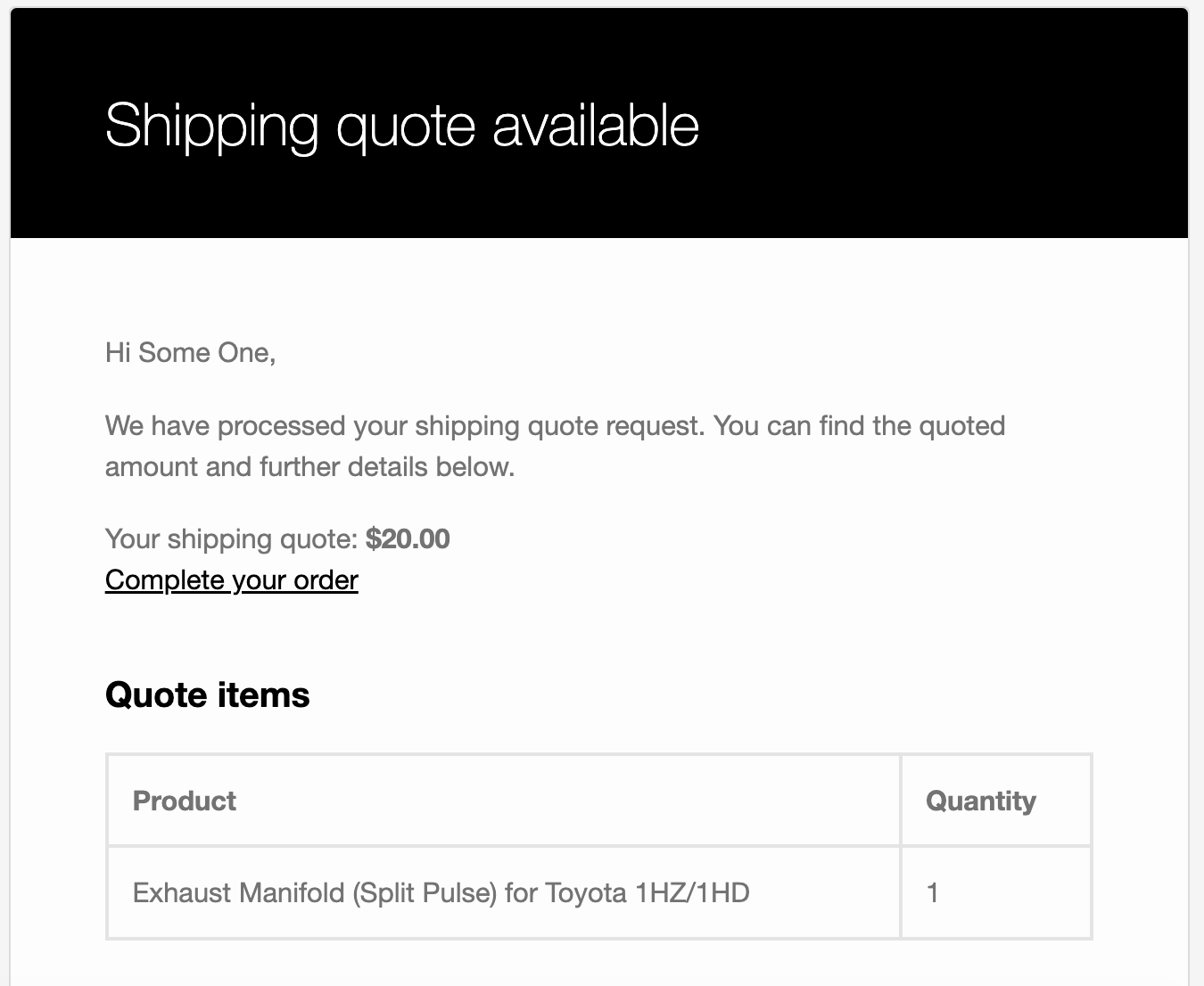 Shipping Quote